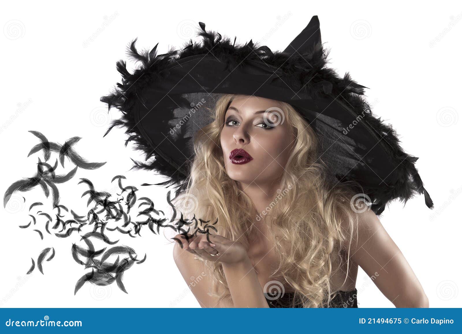 Portret Van Een Leuke En Sexy Heks Stock Afbeelding - Image of ...