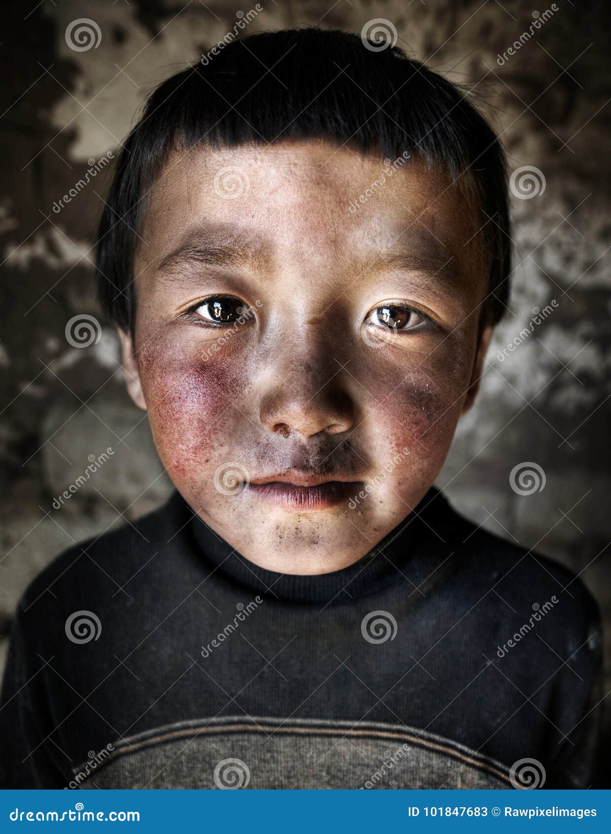 Portret Van Een Mongoolse Jongen Stock Afbeelding - Image of ...