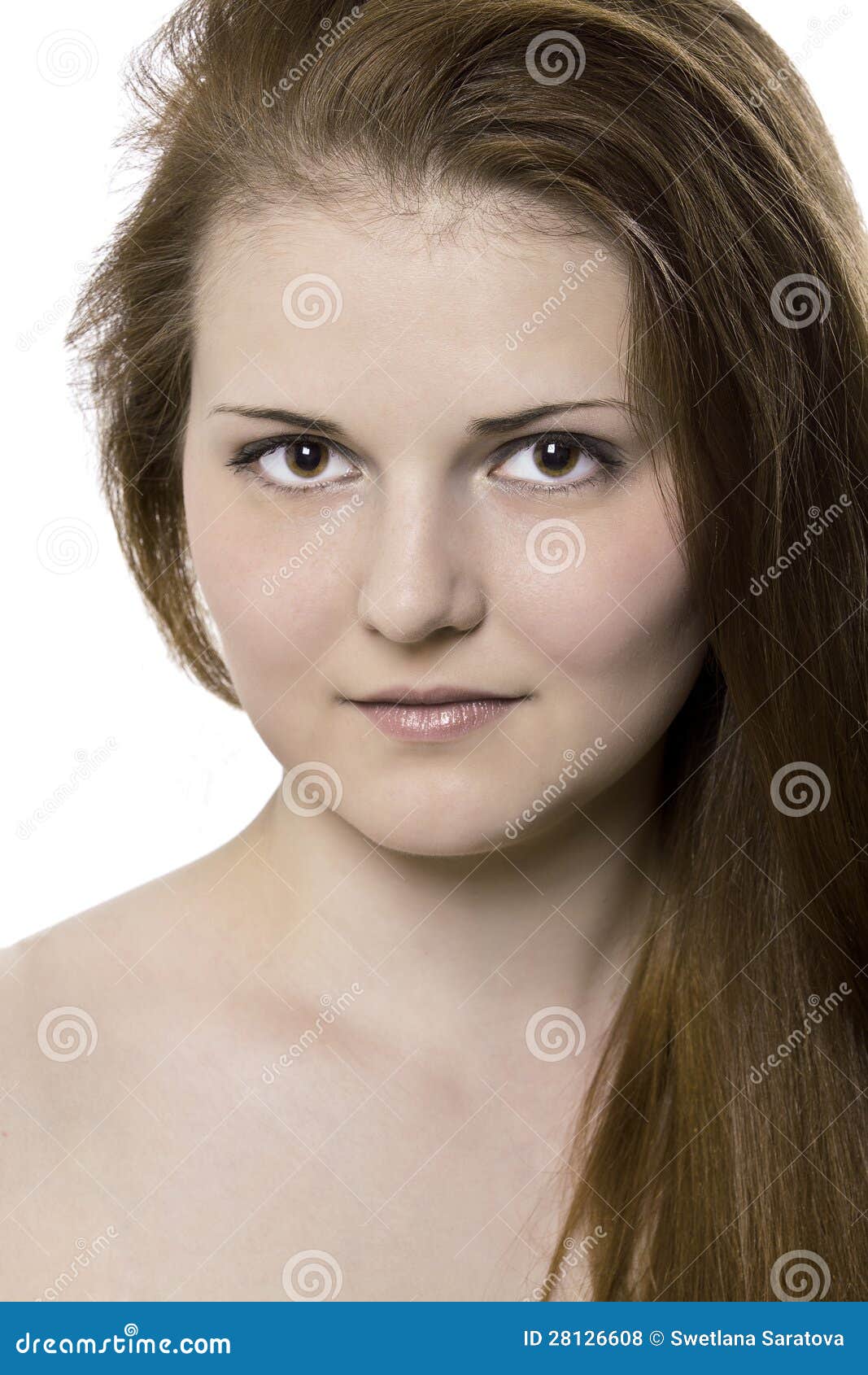 Portret Van Een Mooi Vrouwelijk Model Stock Foto - Image of meisje ...