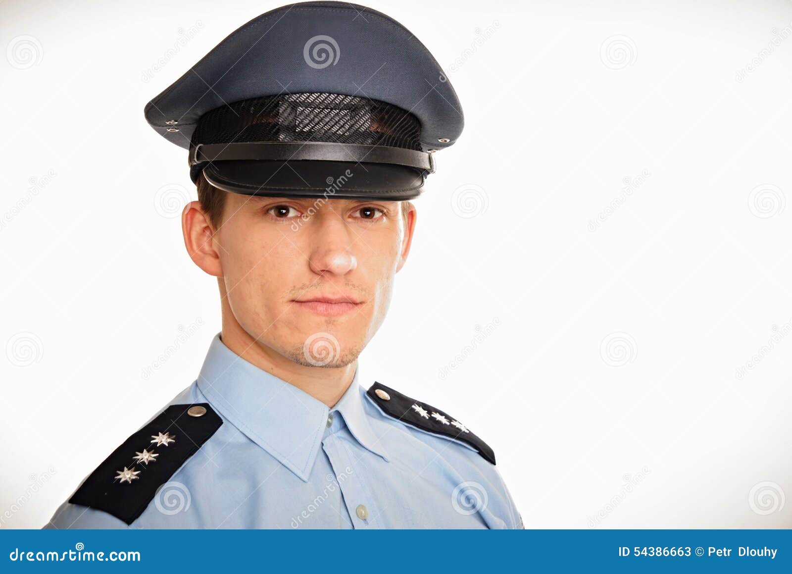 Portret Van Jonge Politieagent Stock Afbeelding - Image of gezag ...