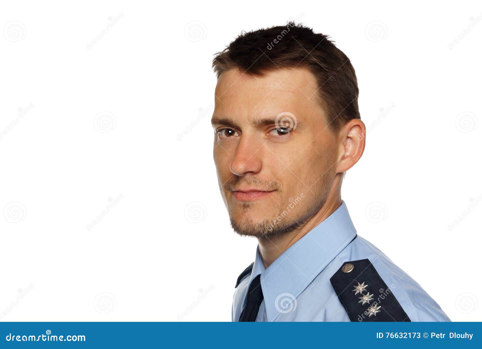 Portret Van Jonge Politieagent Stock Afbeelding - Image of linker ...