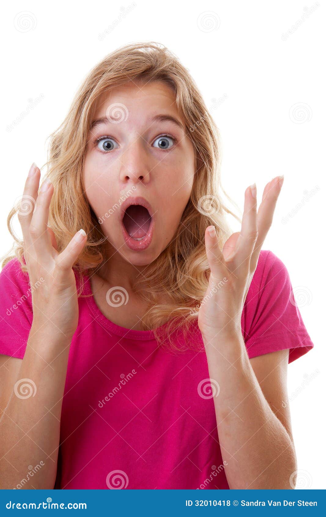 Portret Van Meisje Dat Verrast Kijkt Stock Foto - Image of gezicht ...