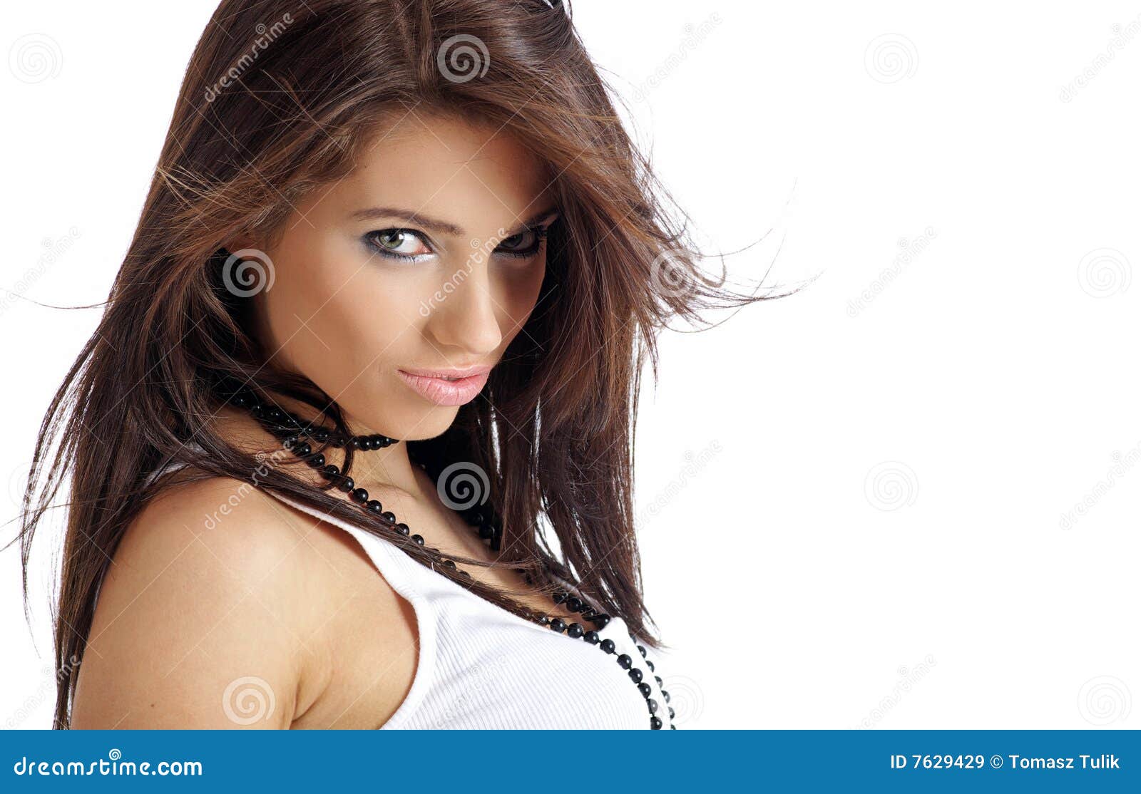 Portret Van Sexy Vrouw Stock Afbeelding Image Of Bovenkant 7629429
