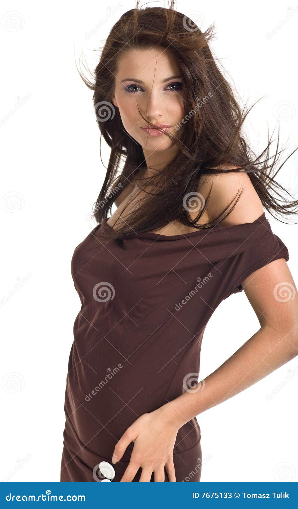 Portret Van Sexy Vrouw Stock Afbeelding Image Of Zorg 7675133