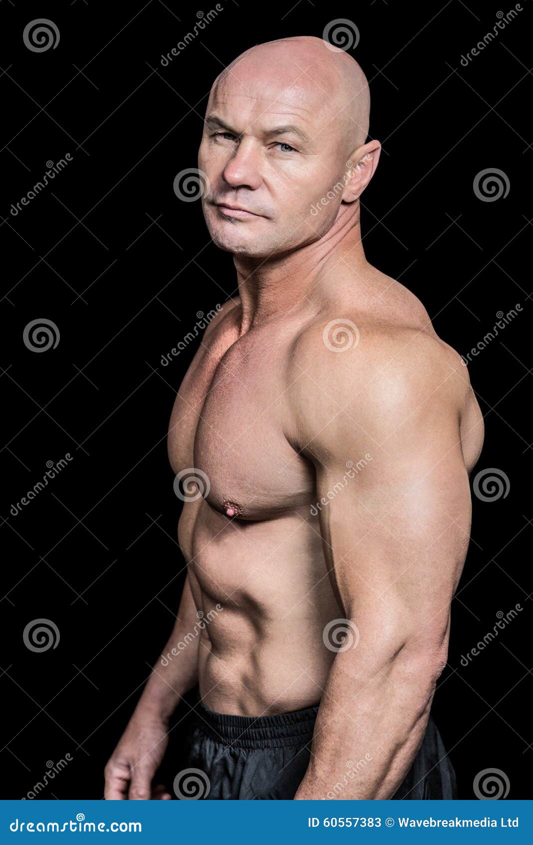 Portret Van Shirtless Kale Mens Stock Afbeelding - Image of camera ...
