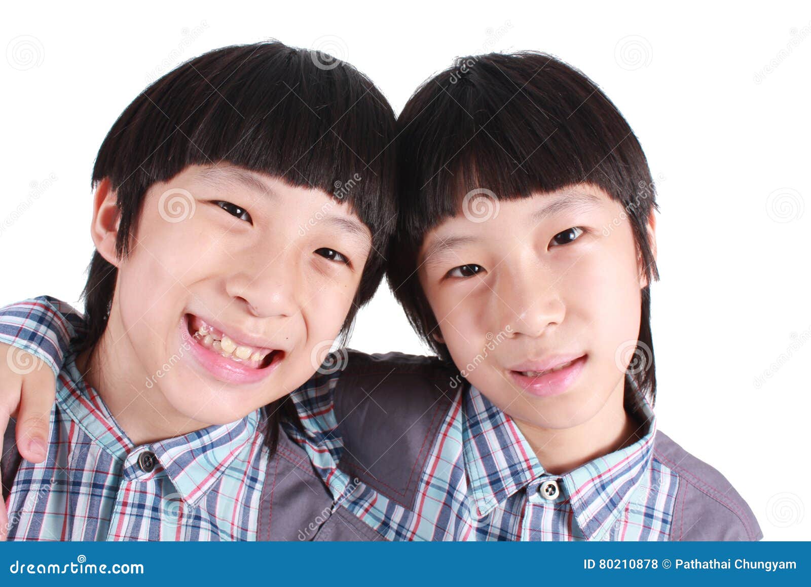 Portret Van Twee Jongens, Tweelingen Stock Foto - Image of chinees ...