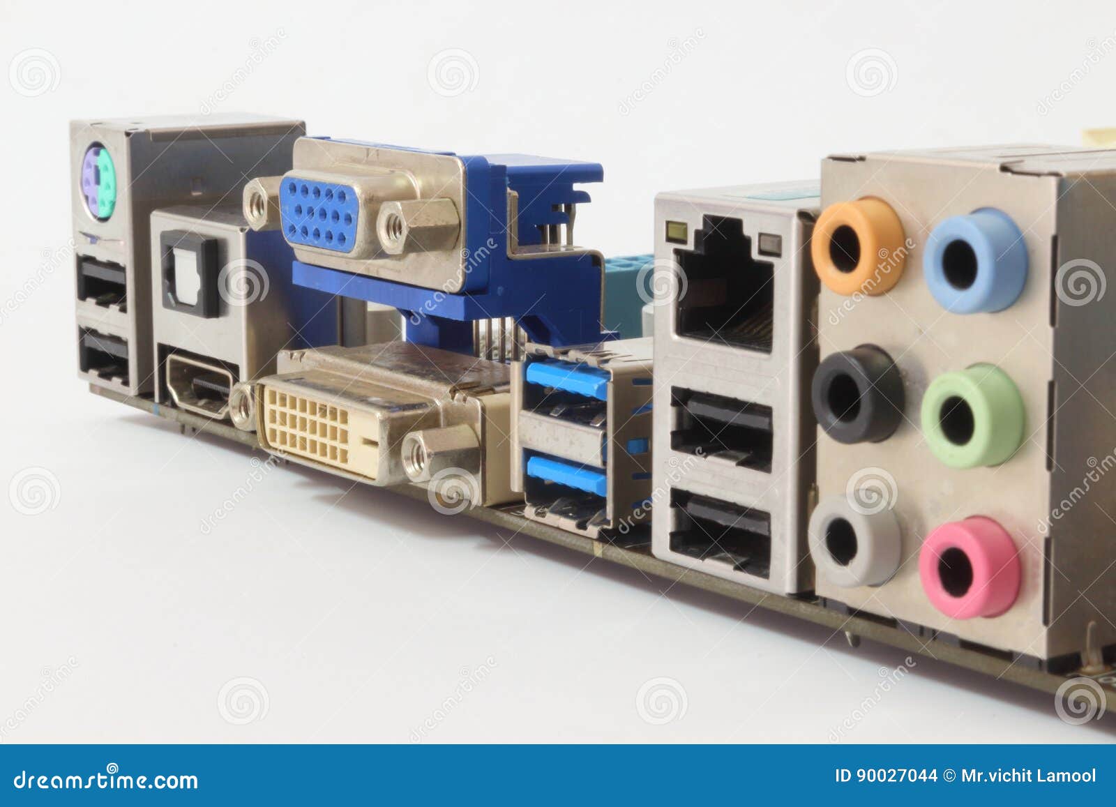 Ports on the Computer Port. Stock Photo - Image of detail, isolated ...