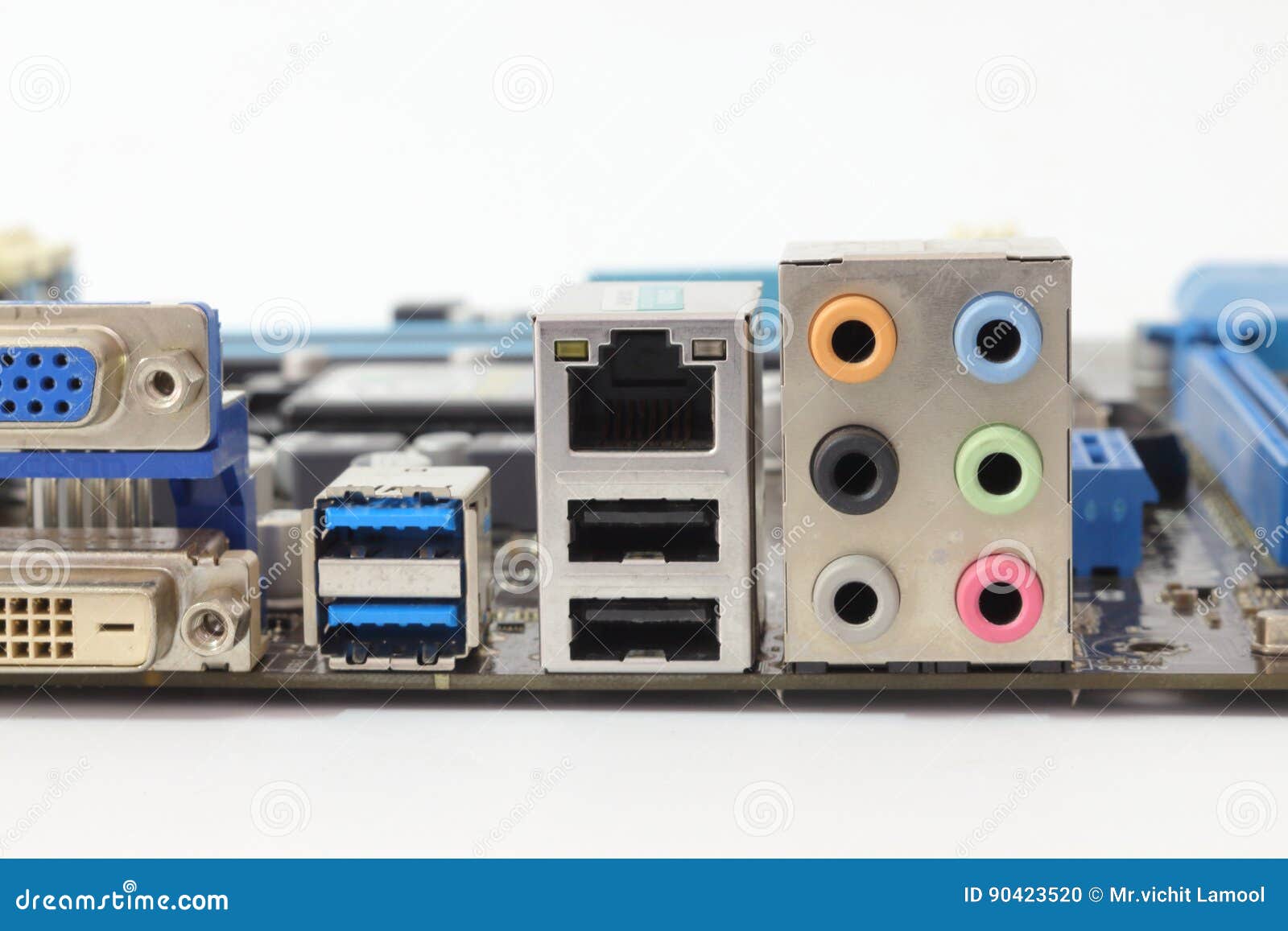 Ports on the Computer Port. Stock Photo - Image of board, component ...