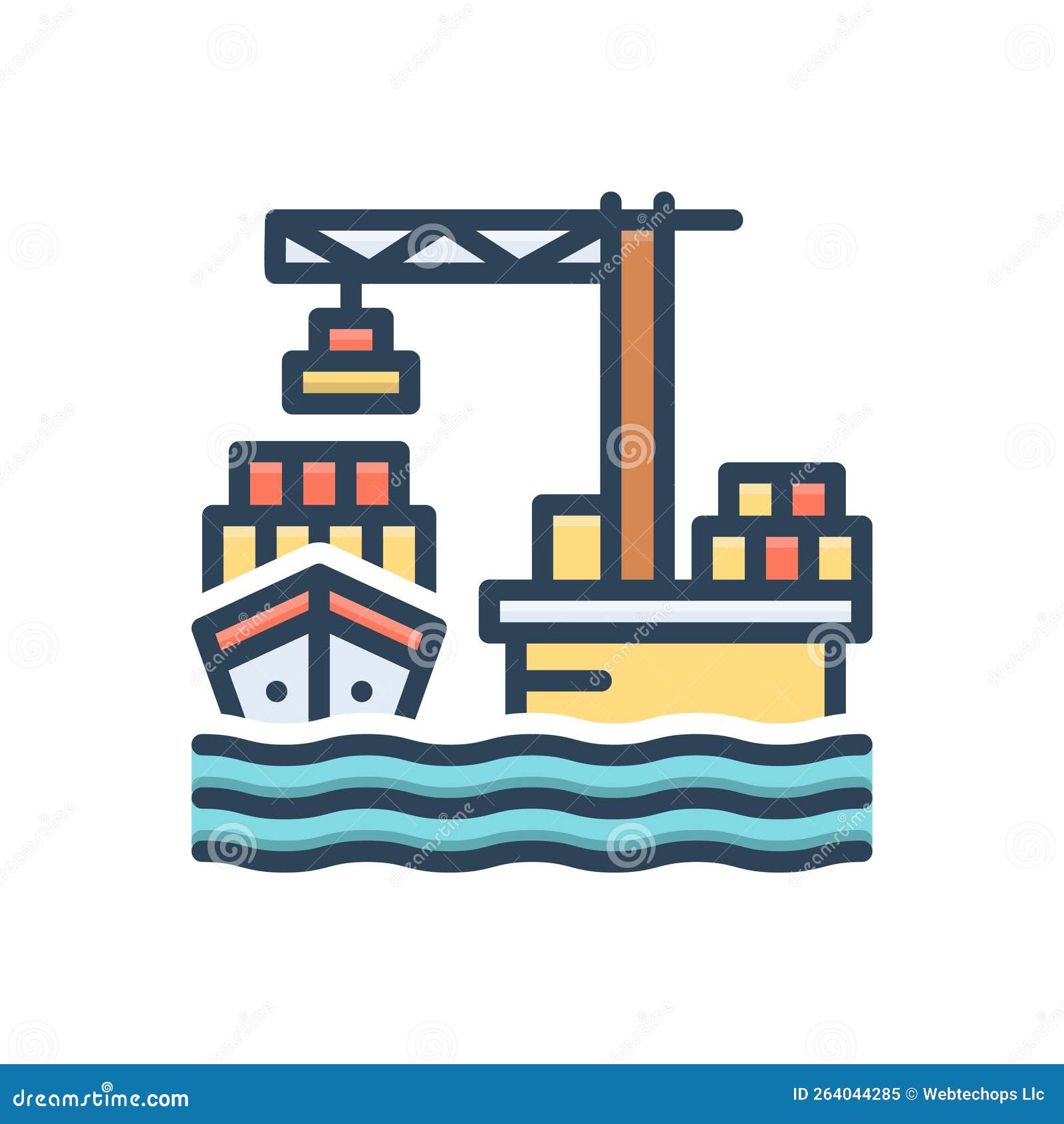 Color Illustration Icon for Ports, Seaport and Harbor Stock ...
