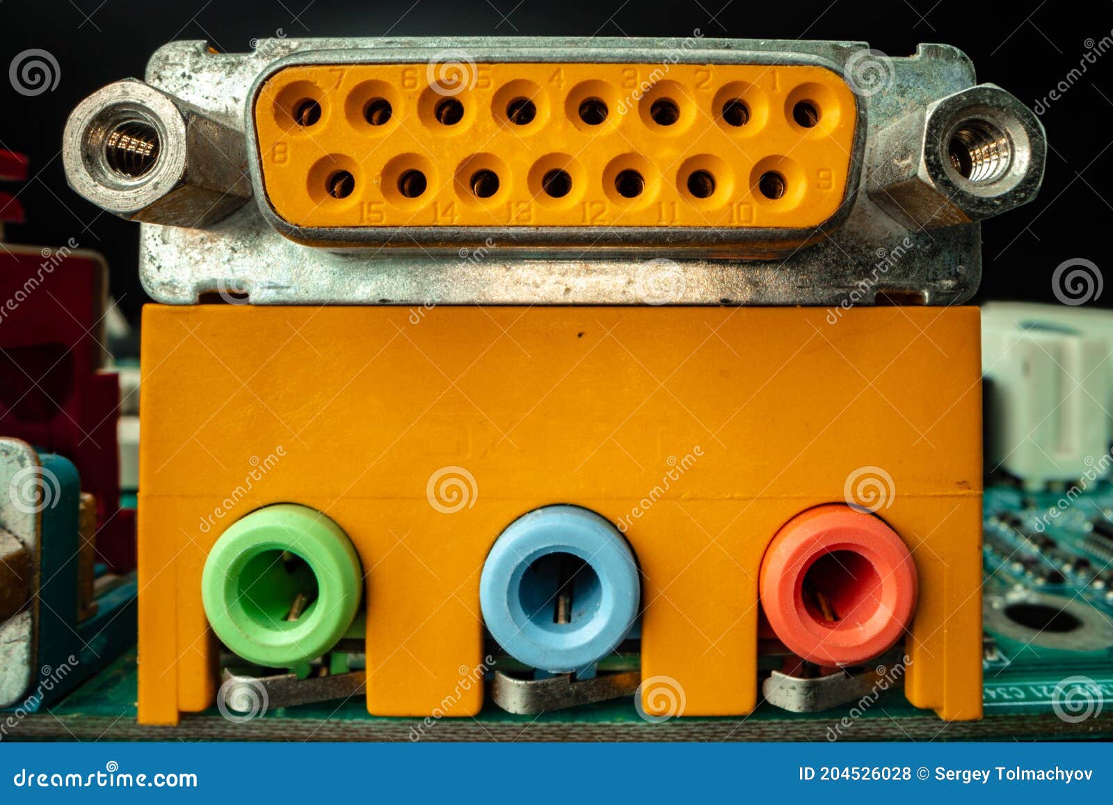 Ports and Outputs at Computer System Unit Macro Stock Photo - Image of ...