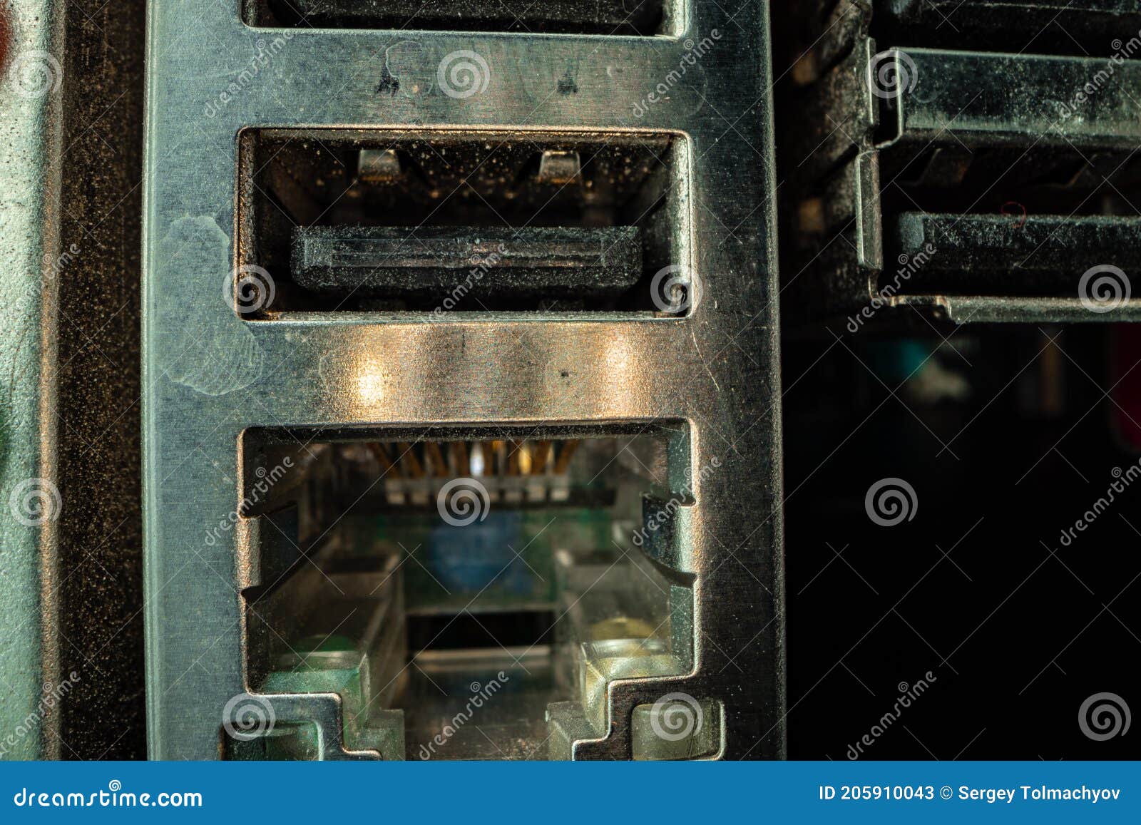 Ports and Outputs at Computer System Unit Macro Stock Image - Image of ...