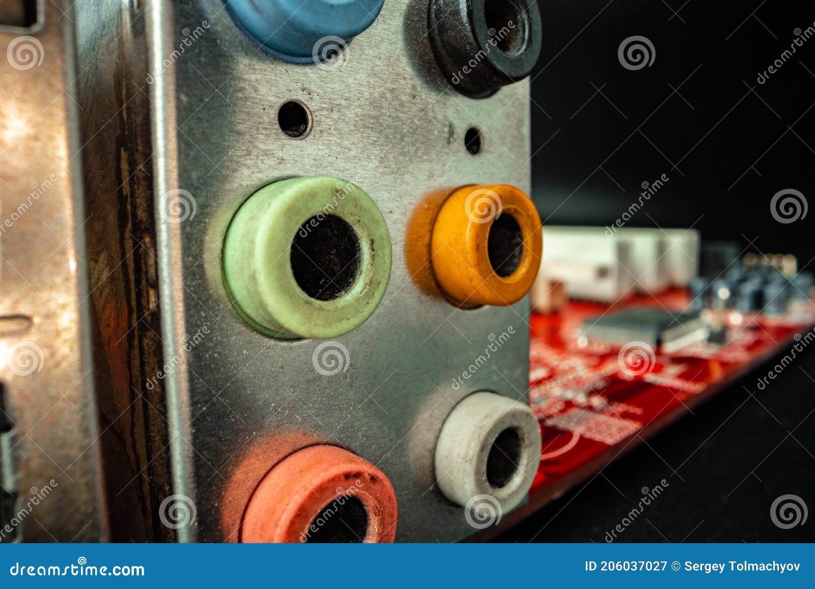 Ports and Outputs at Computer System Unit Macro Stock Image - Image of ...
