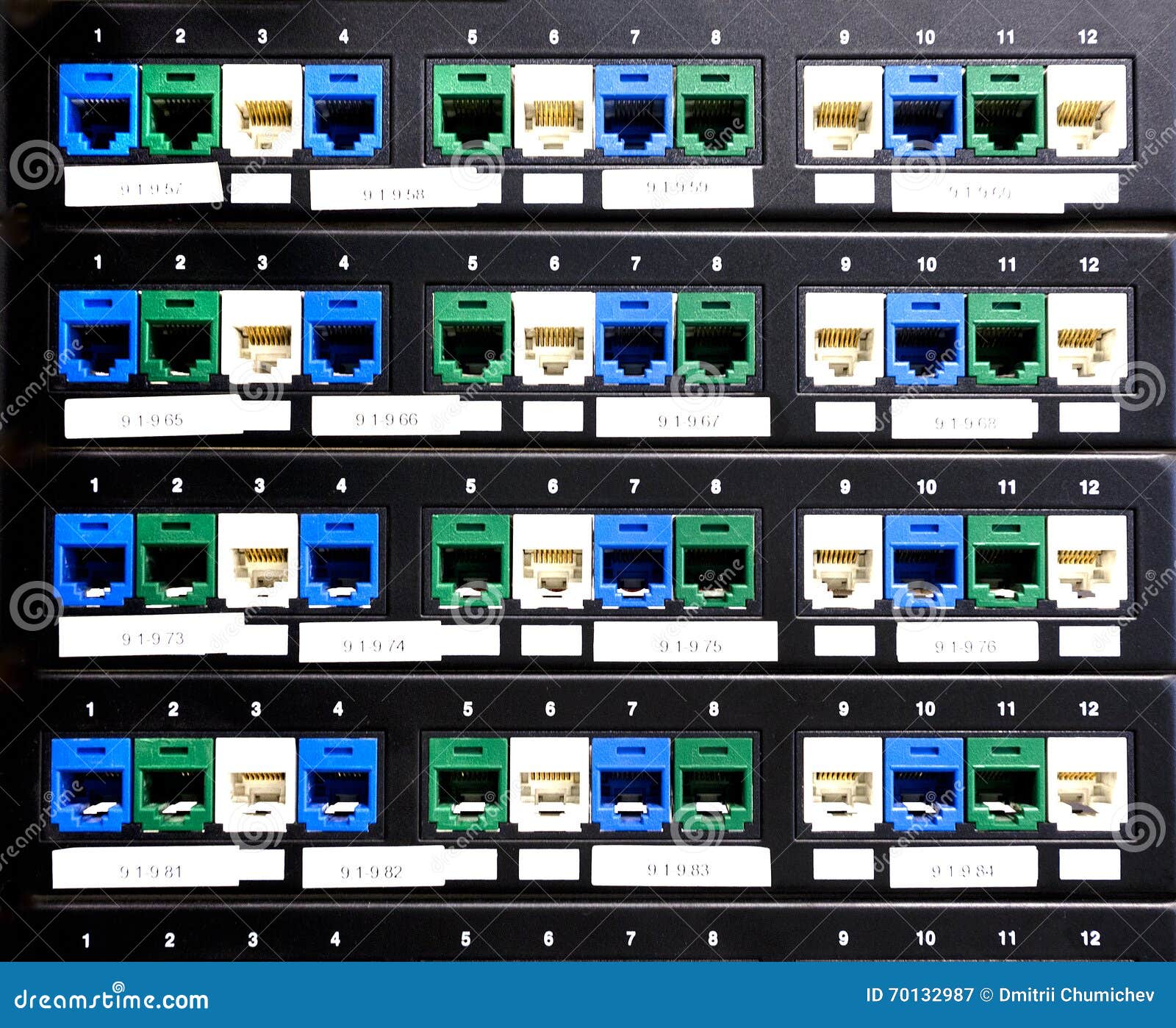 Ports of Patch Panel on Rack in the Server Stock Image - Image of ...