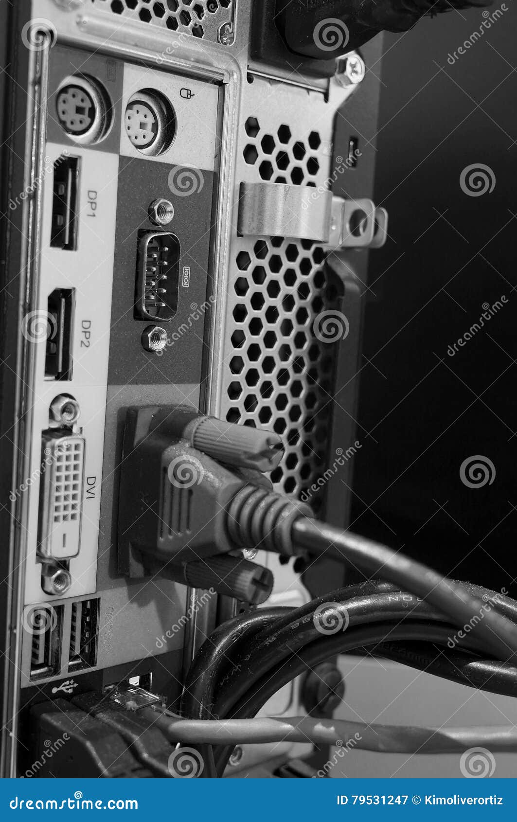 Ports stock image. Image of ports, cables, sockets, desktop - 79531247