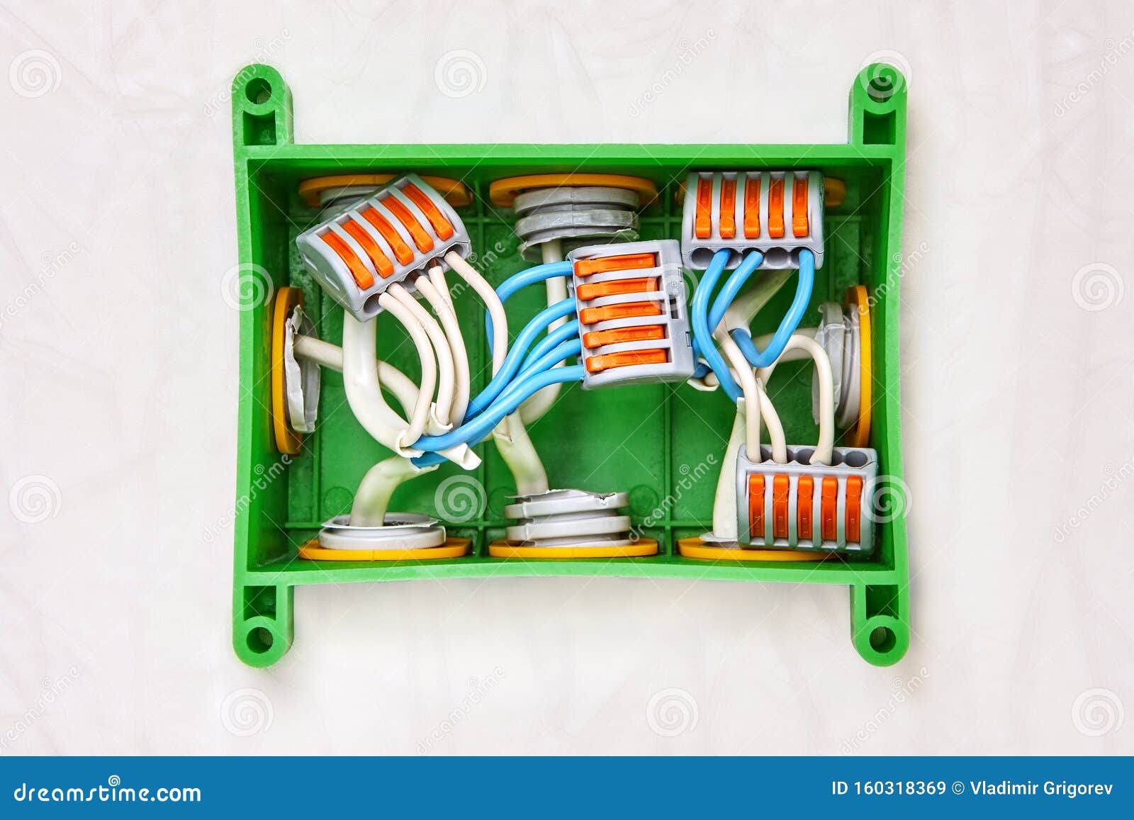 5 Ports Push Lever Terminal Block Wire Connector Stock Image - Image of ...