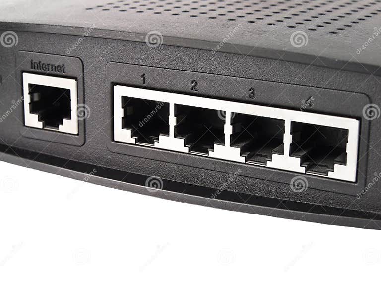 Ports of router stock image. Image of computer, connection - 18240187