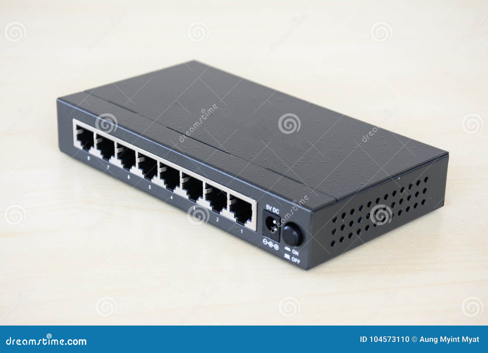 8 Ports Switch with Metallic Body, Isolated Background Stock Photo ...