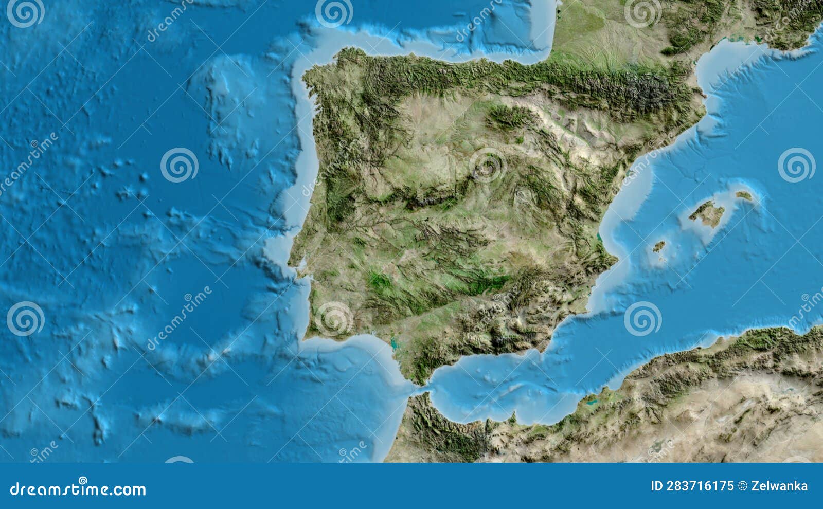 Portugal Area. Satellite Map Stock Illustration - Illustration of ...