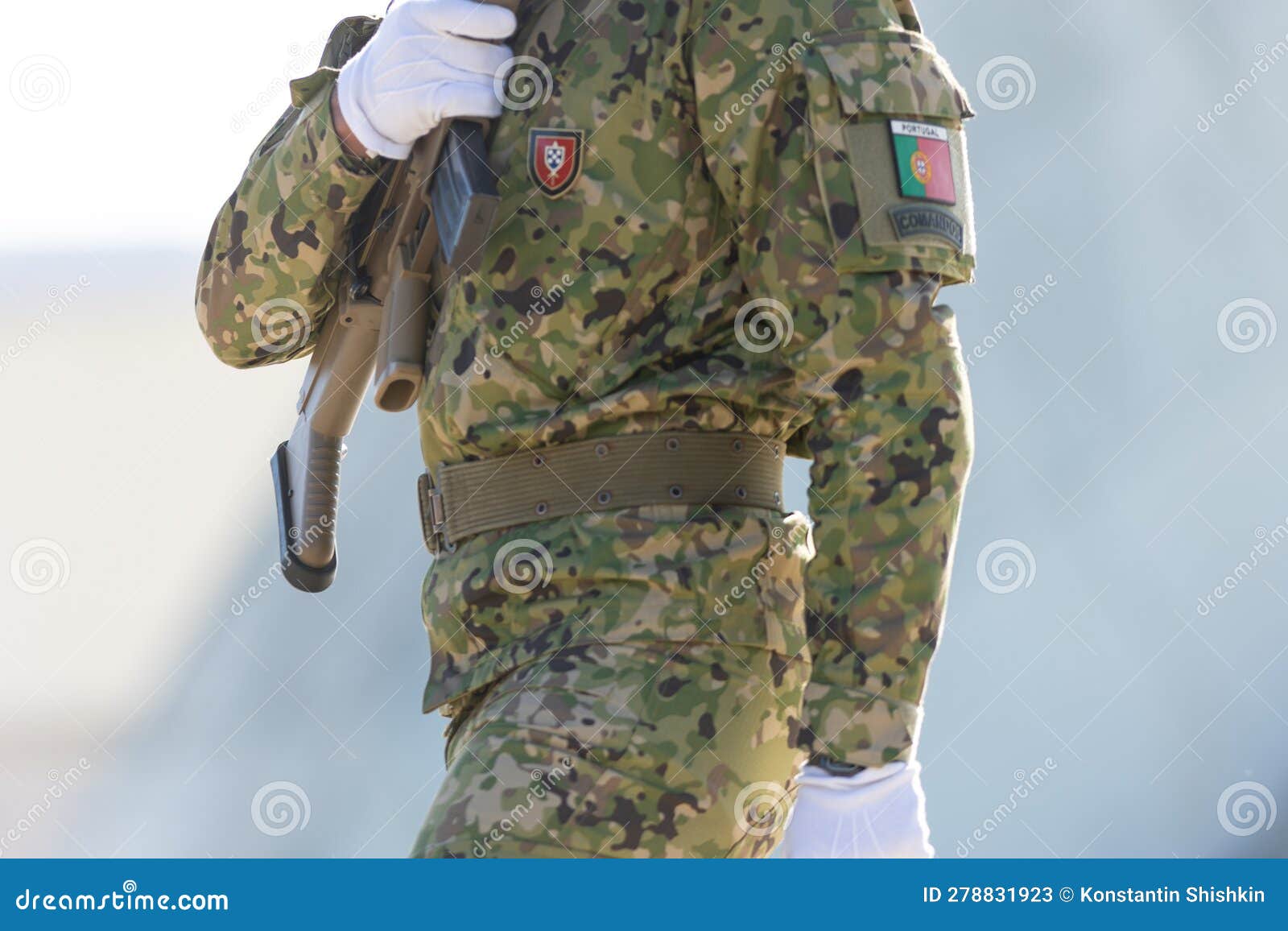 Portugal Commandos - Special Force Soldier Standing in Uniform Stock ...