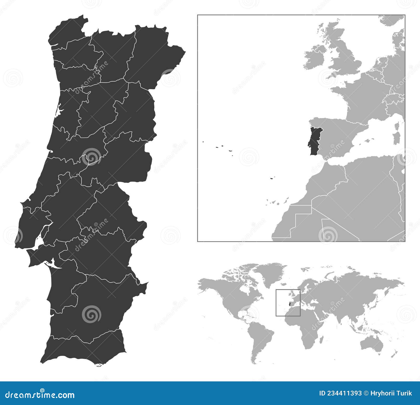 Portugal - Detailed Country Outline and Location on World Map. Stock ... Portugal - Detailed Country Outline and Location on World Map. Stock ...