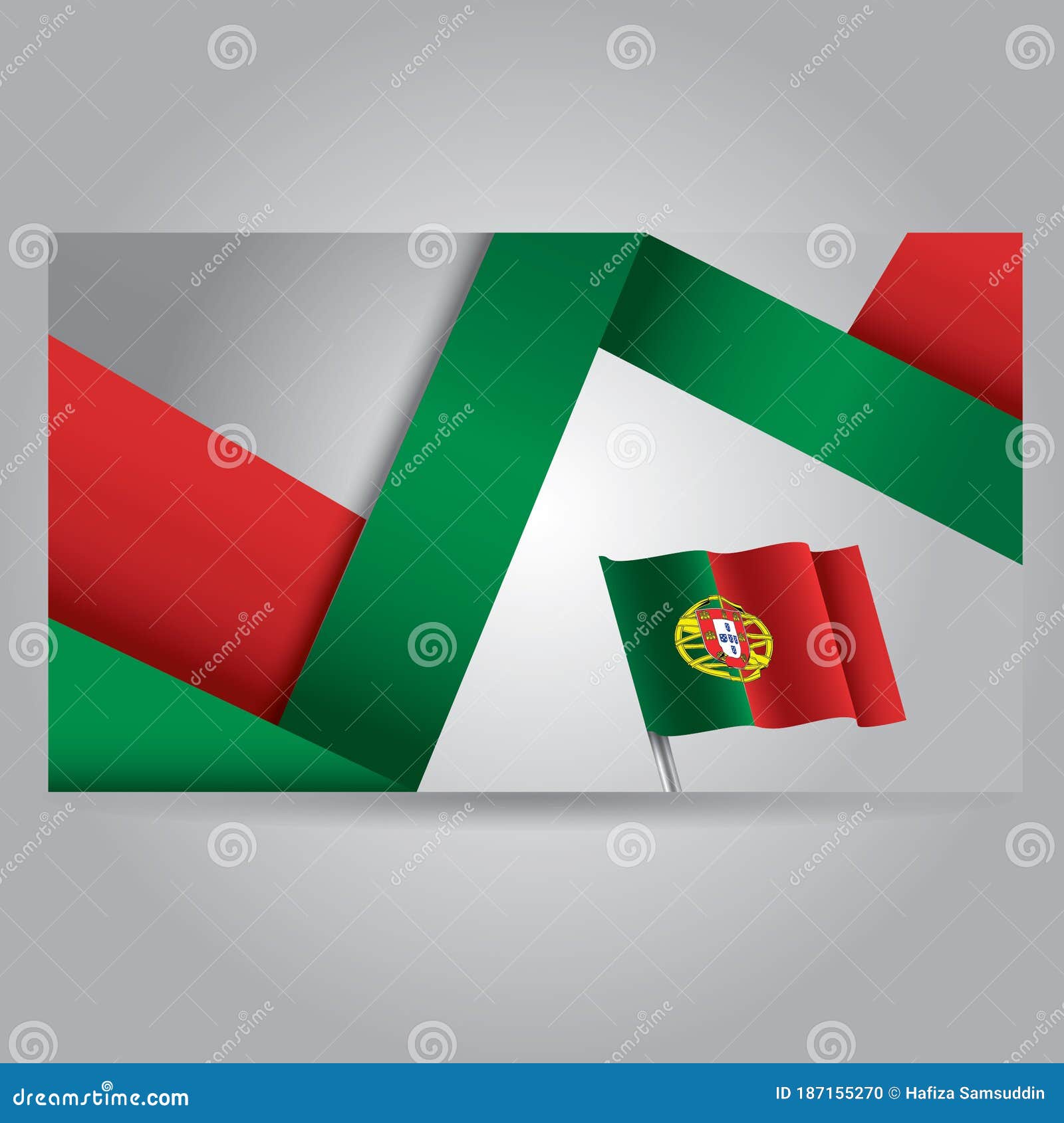 Portugal Flag Banner. Vector Illustration Decorative Design Stock ...