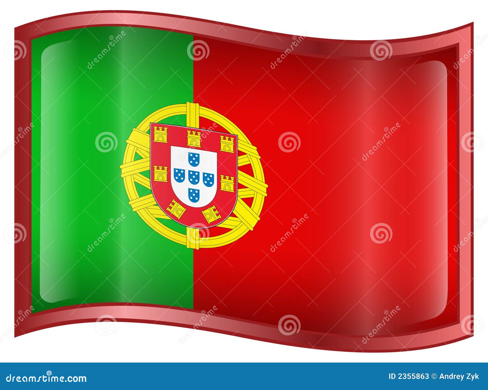 Portugal Flag Round Metal Symbol Design City Vector Art | CartoonDealer ...