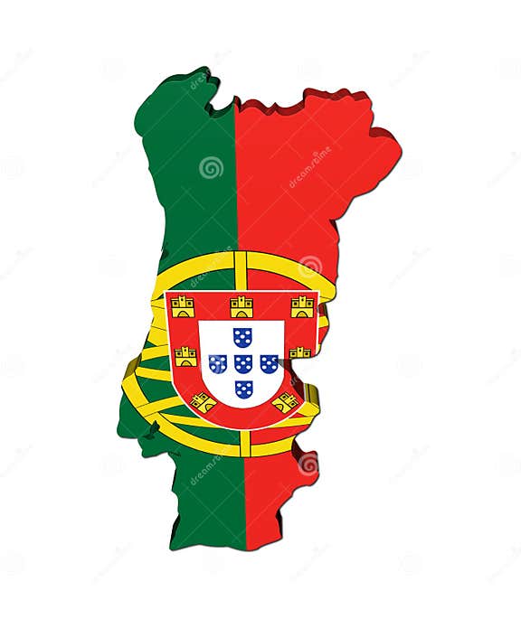 Portugal Map Flag 3d Render Stock Illustration - Illustration of ...