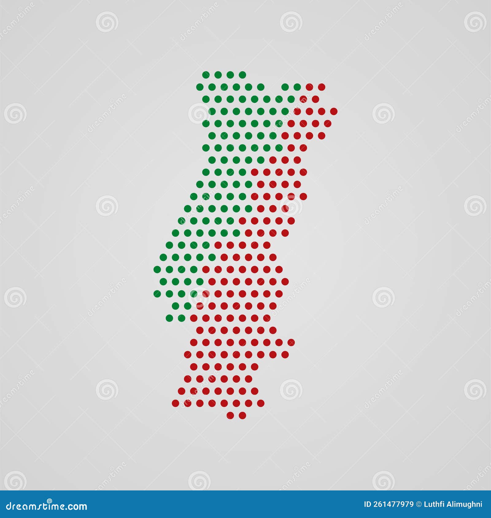 Portugal Map in Portugal Flag Color Palette Concept Vector Stock ...