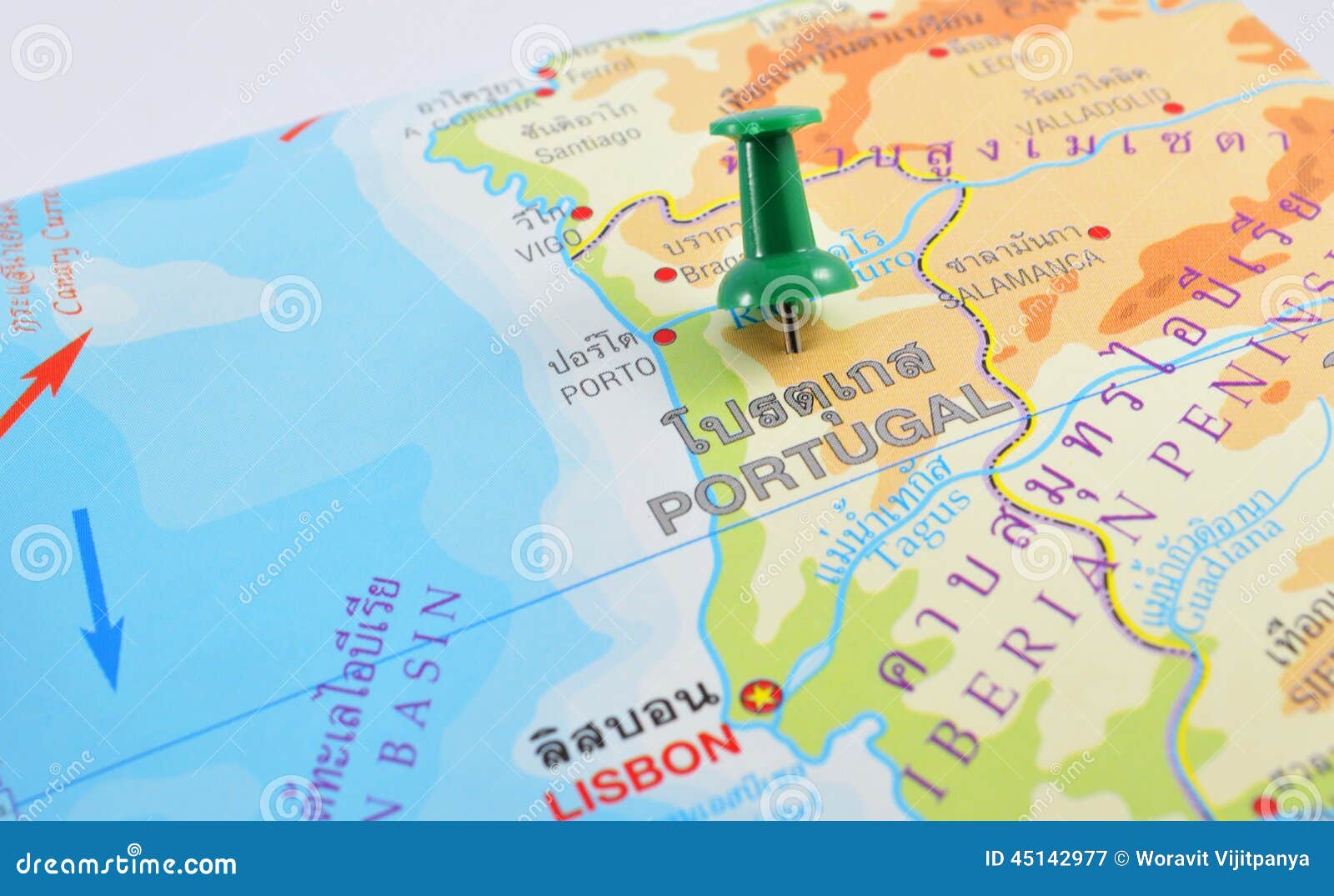 Portugal map stock image. Image of cartography, spain - 45142977