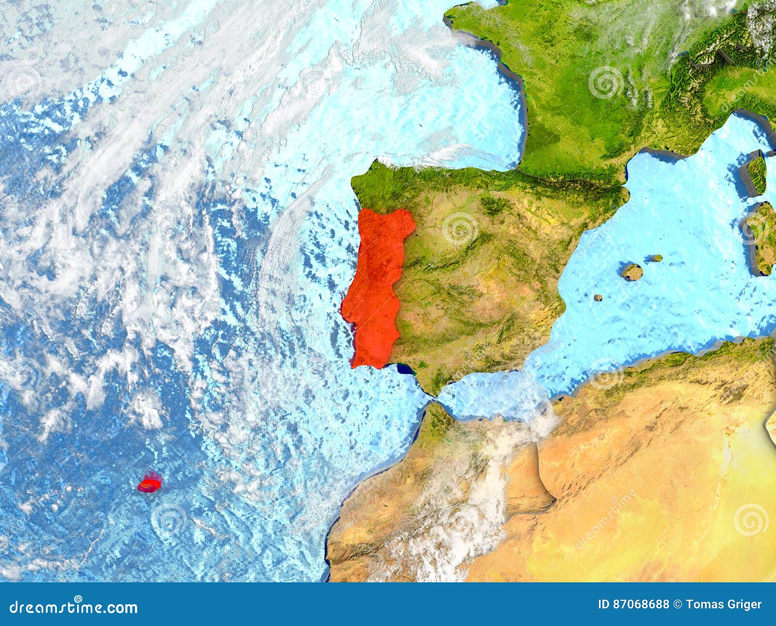 Portugal No Mapa Com Nuvens Ilustração Stock - Ilustração de planeta ...
