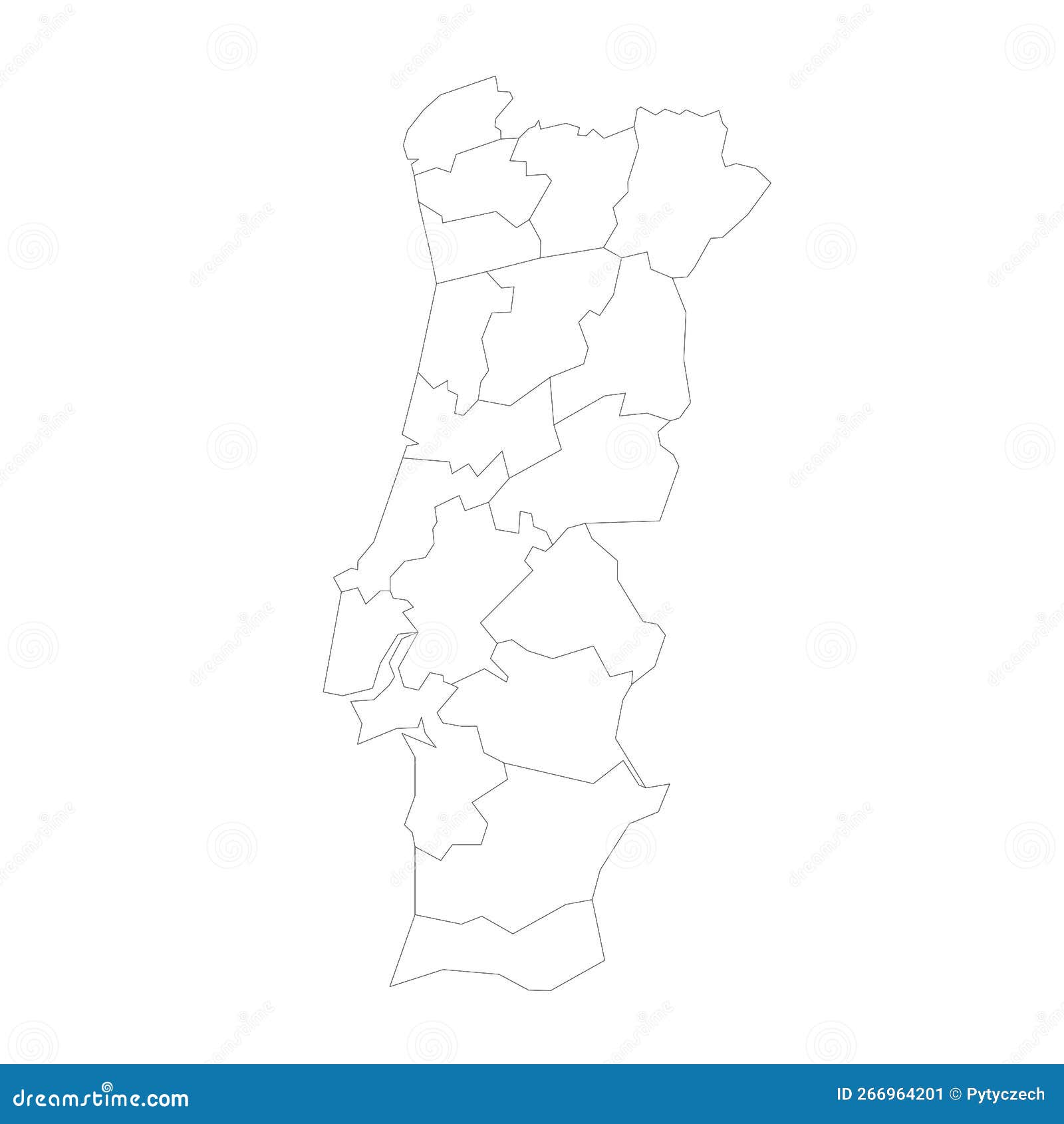 Portugal Political Map of Administrative Divisions Stock Illustration ...