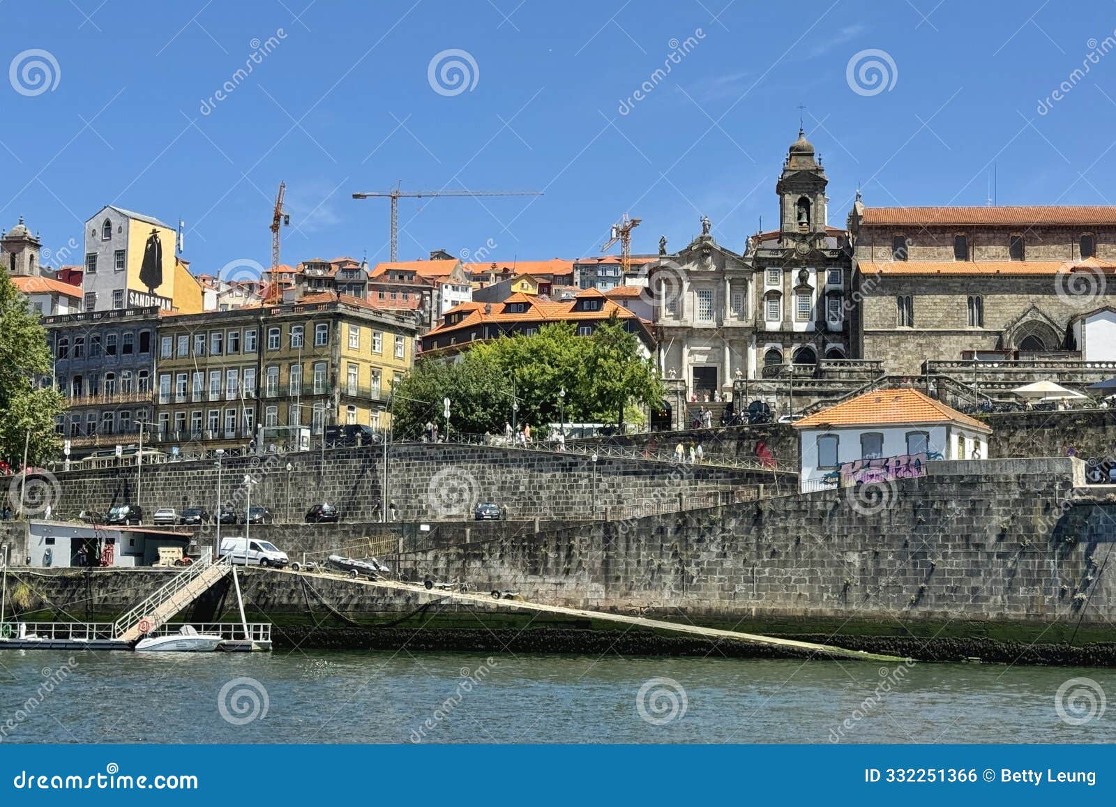 Beautiful View of Waterfront Buildings Along Douro River in Porto ...