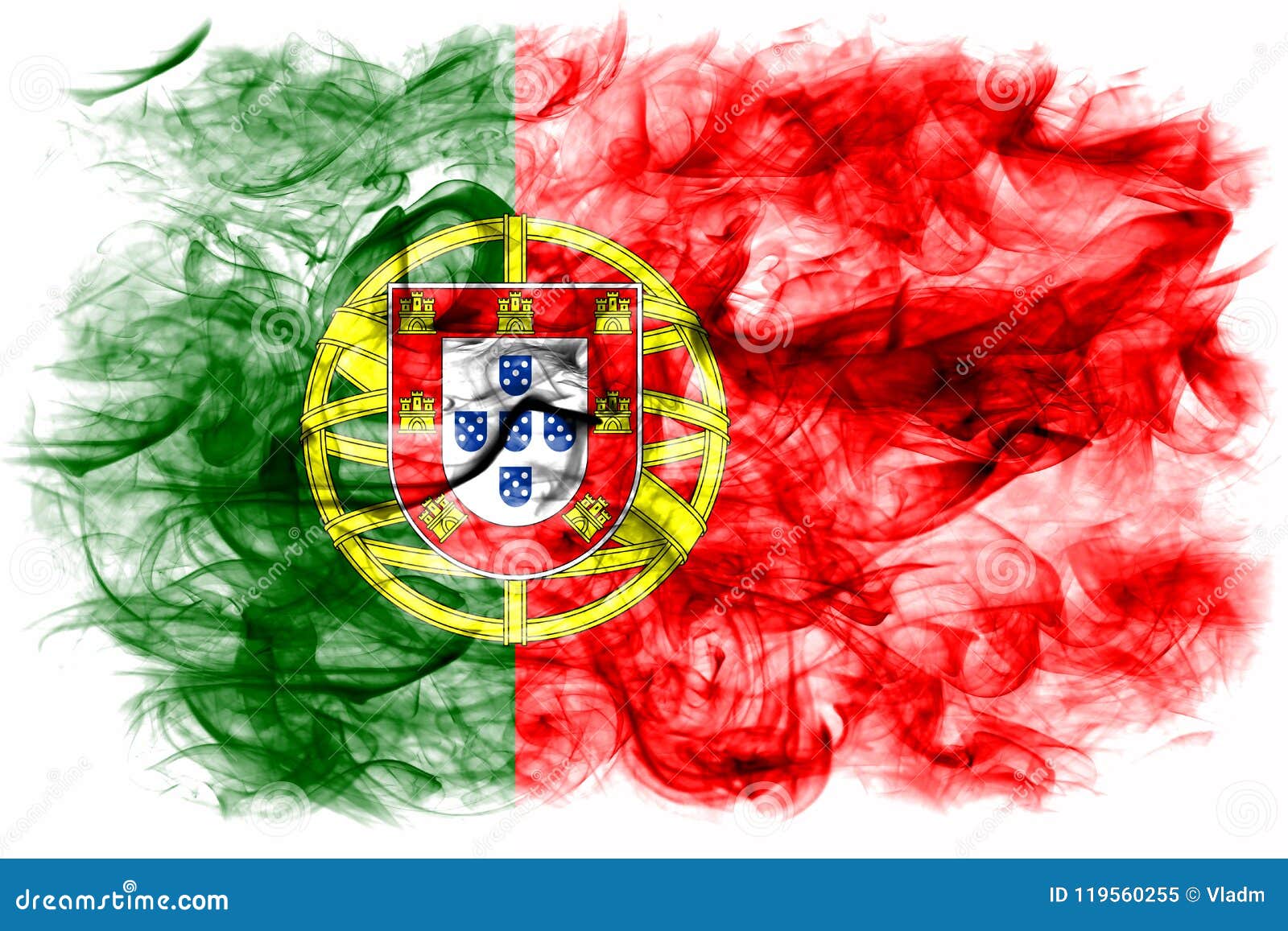 Portugal Smoke Flag on a White Background Stock Illustration ...