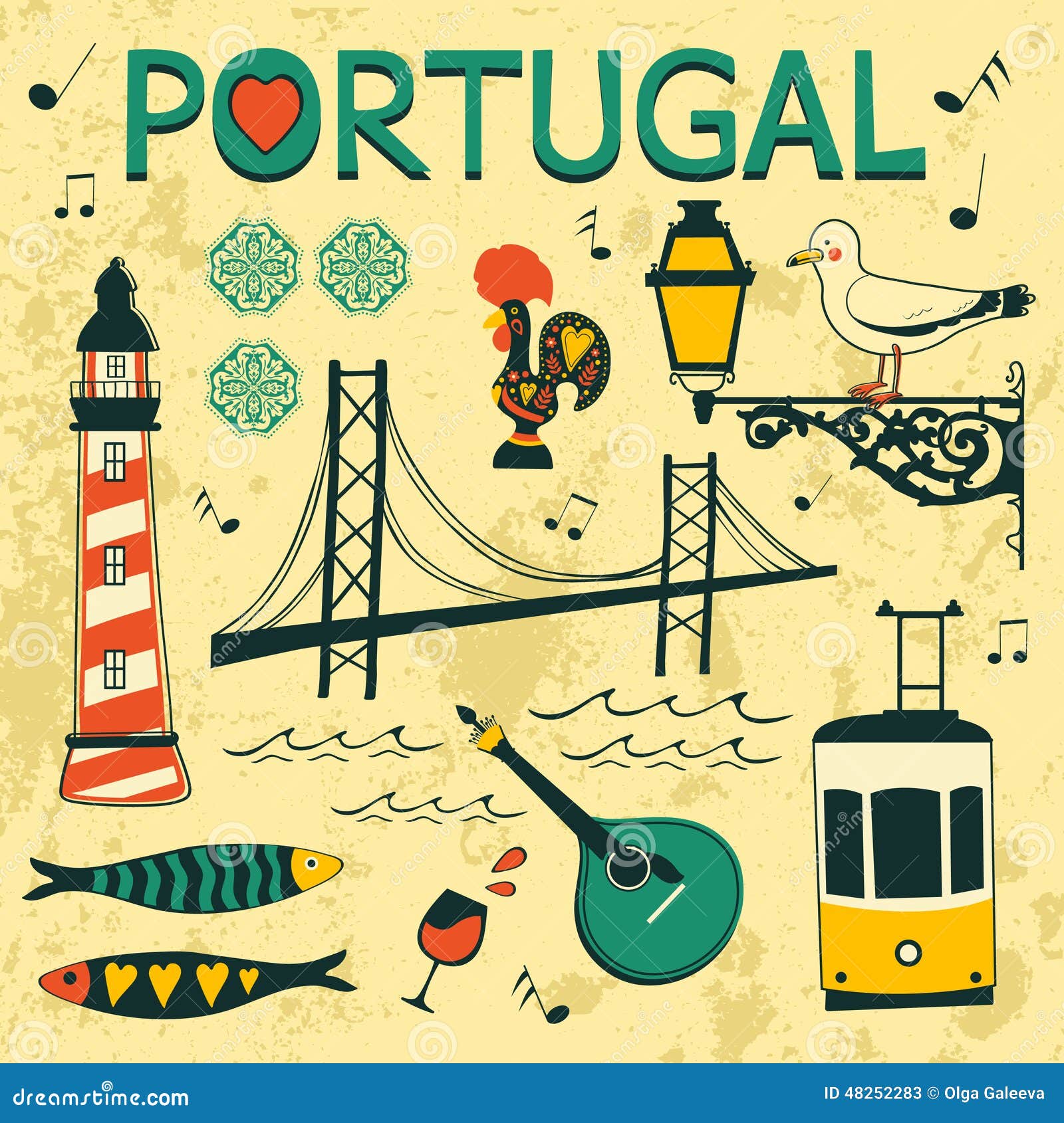 Portugal Tipical Icons Collection Stock Vector - Illustration of design ...