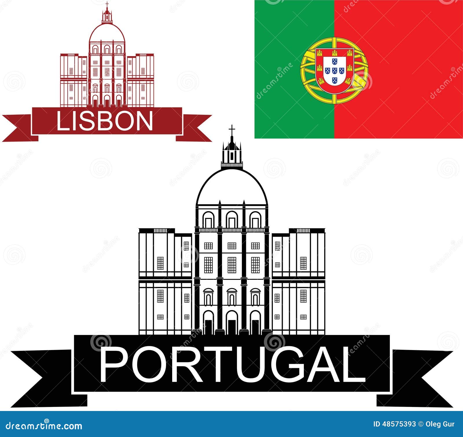 Portugal stock vector. Illustration of sights, collection - 48575393