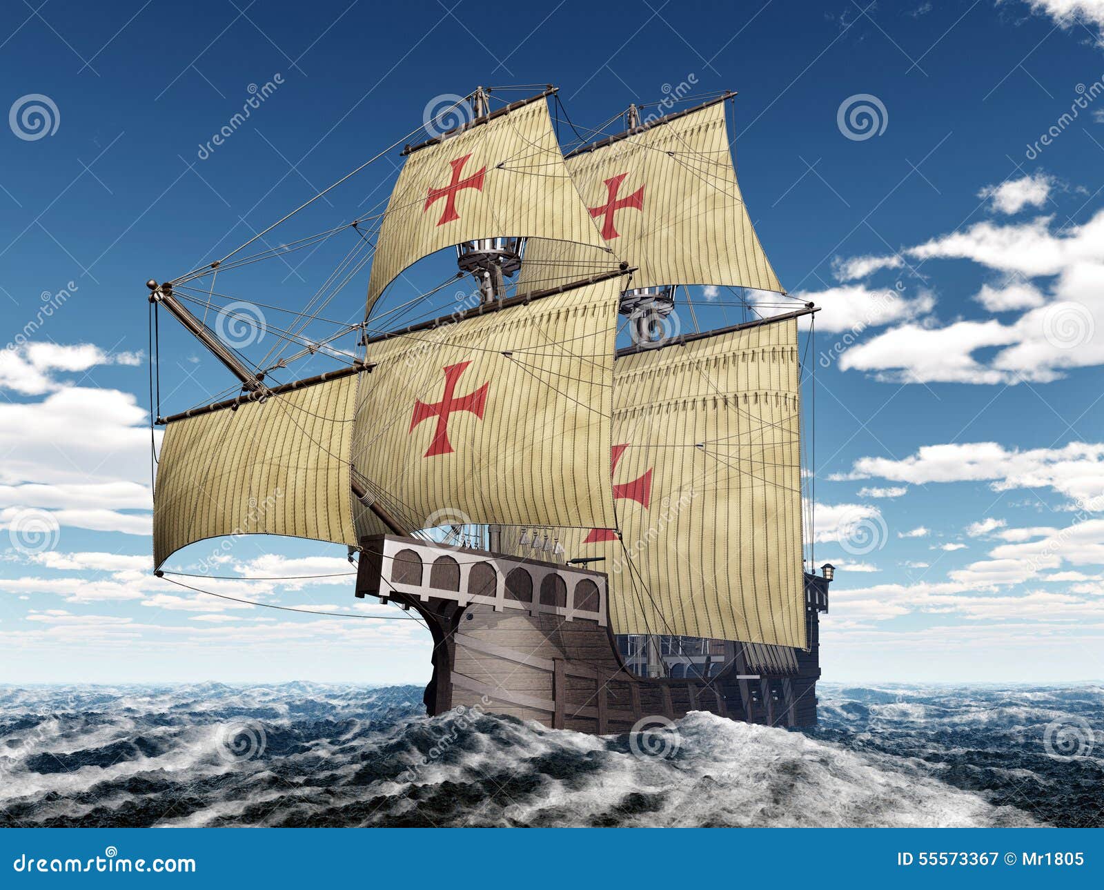 Portugiesisches caravel stock abbildung. Illustration von reise - 55573367