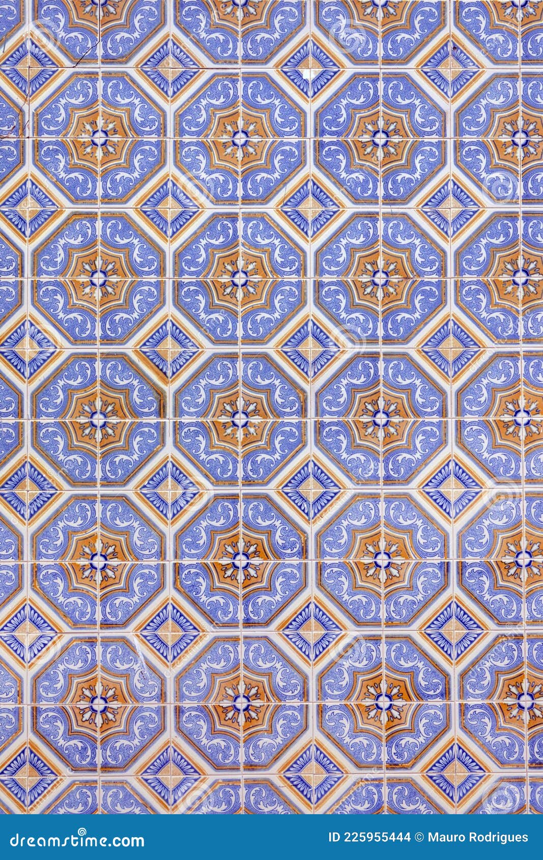 Portuguese azulejo texture stock photo. Image of decorative - 225955444