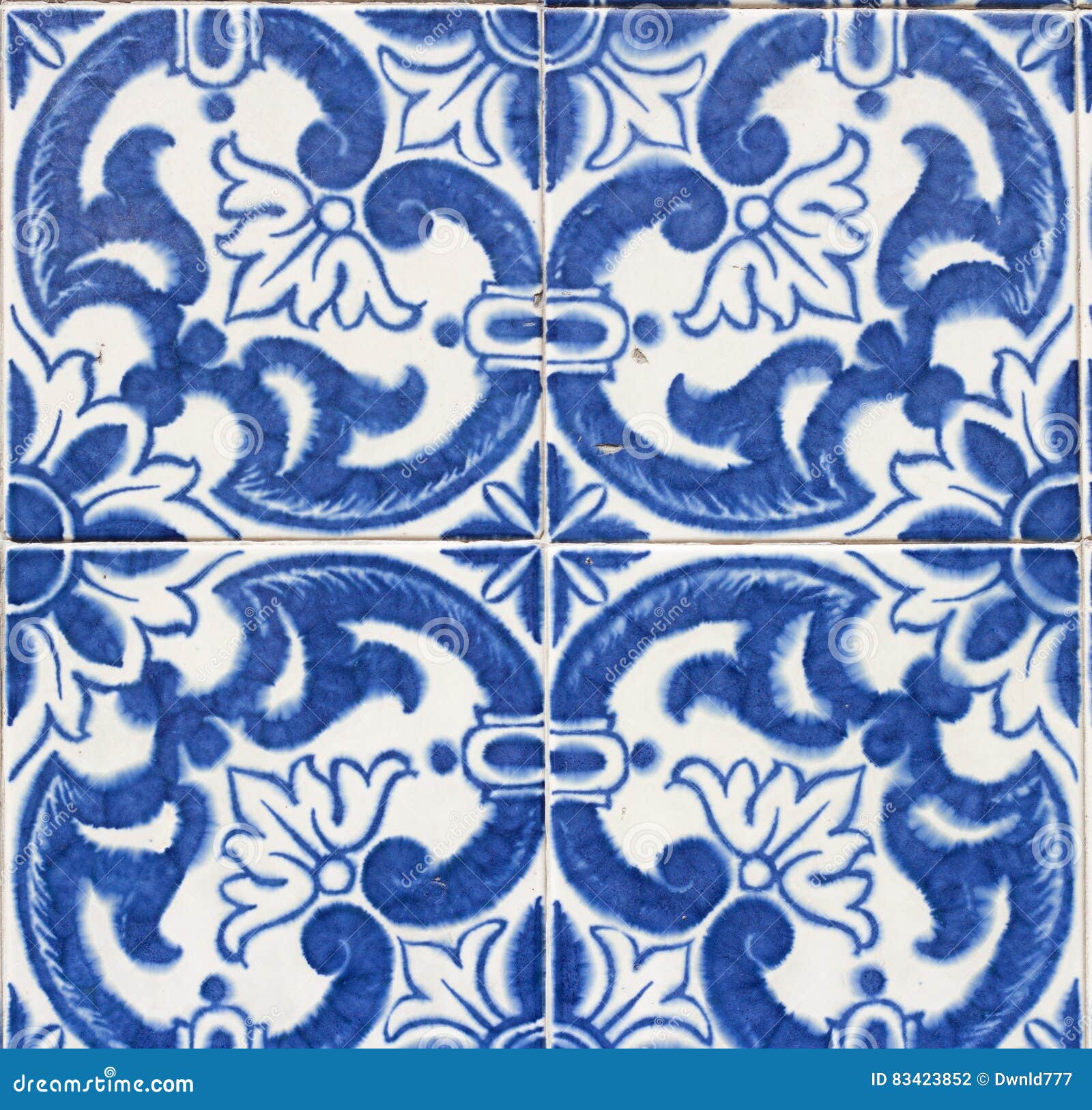 Portuguese Blue Azulejo Tile Stock Photo - Image of decorative ...