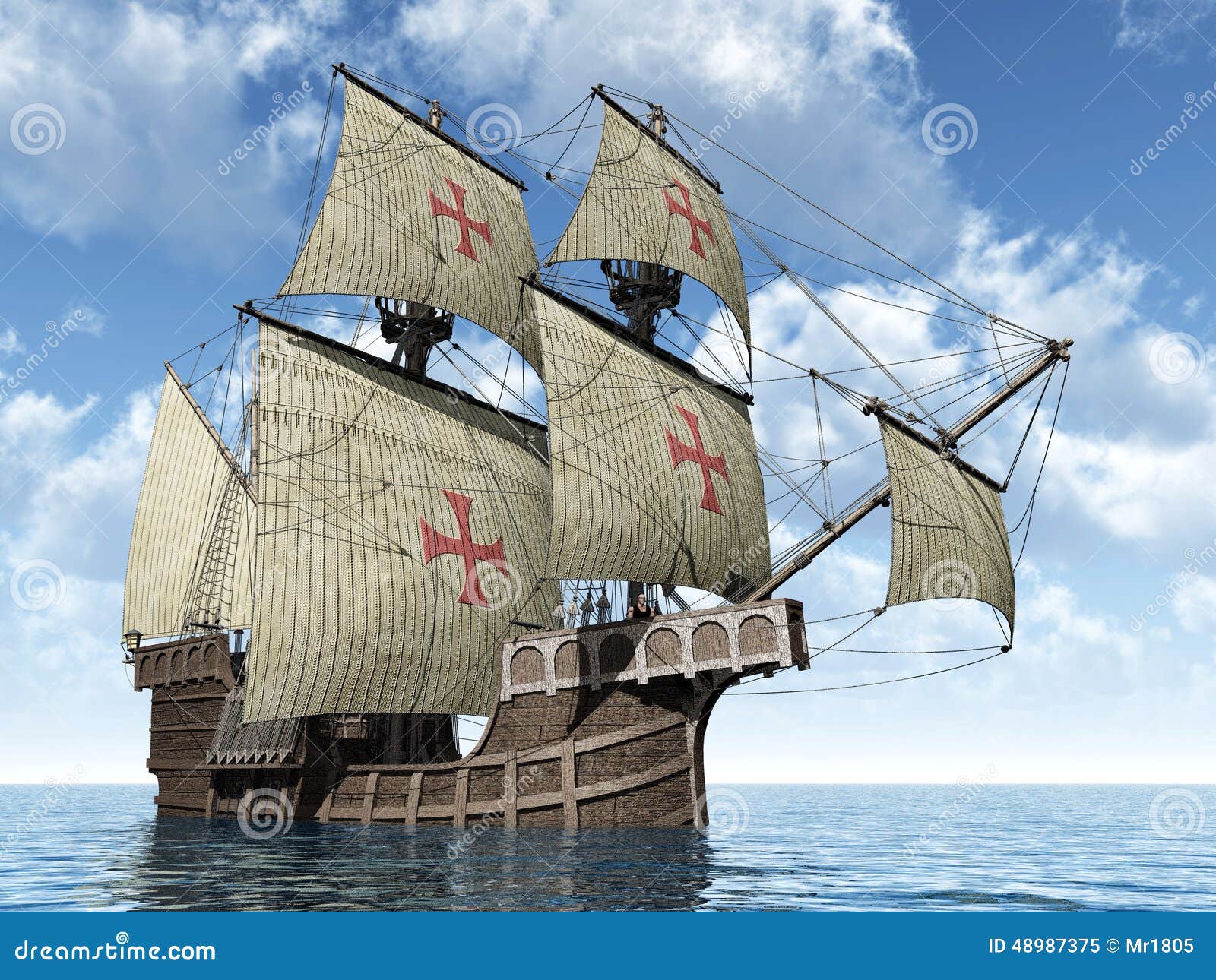 Portuguese Caravel Stock Illustration - Image: 48987375