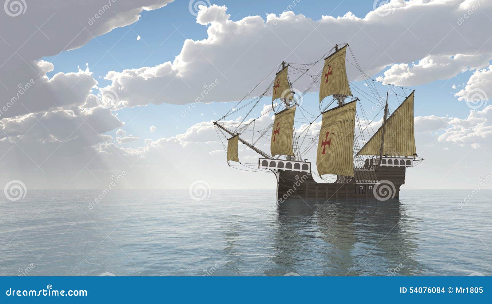 Portuguese Caravel stock illustration. Illustration of explorer - 54076084