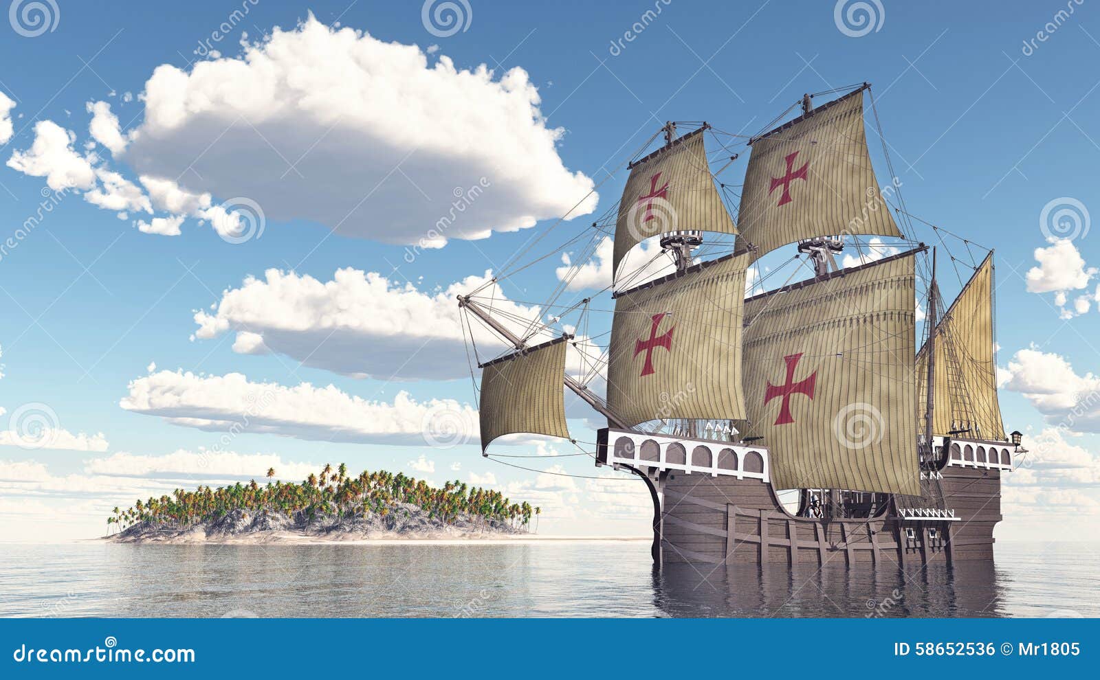 Portuguese Caravel Of The Fifteenth Century Royalty-Free Illustration ...