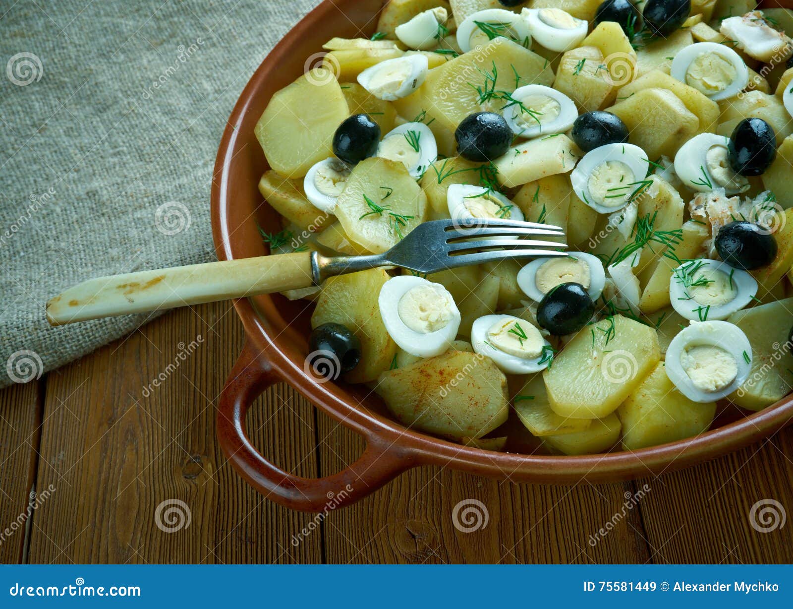 Portuguese Cod Fish Casserole Stock Image - Image of peppers, meal ...
