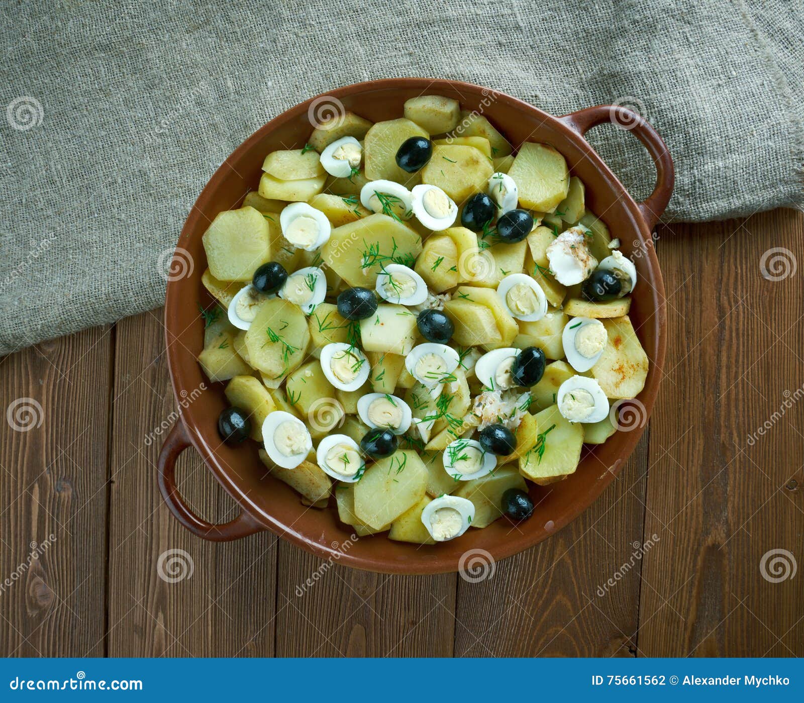 Portuguese Cod Fish Casserole Stock Photo - Image of stew, cured: 75661562