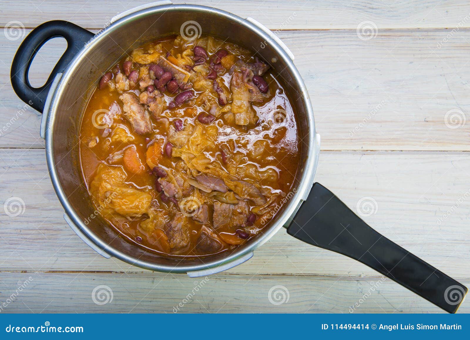 Portuguese Feijoada in the Cooking Pot Stock Photo - Image of belly ...