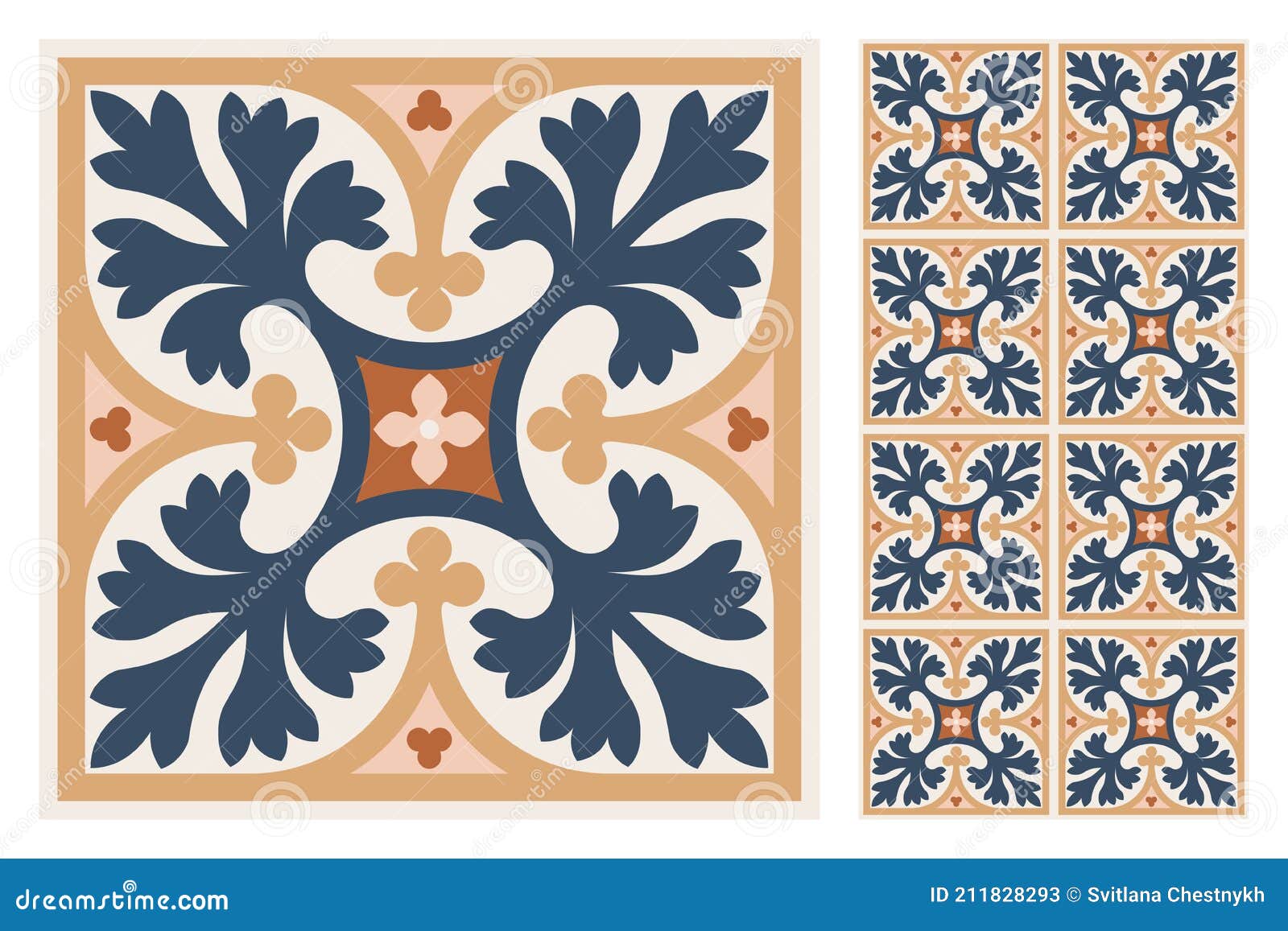 Portuguese Floor Ceramic Tiles Azulejo Design, Mediterranean Pattern ...
