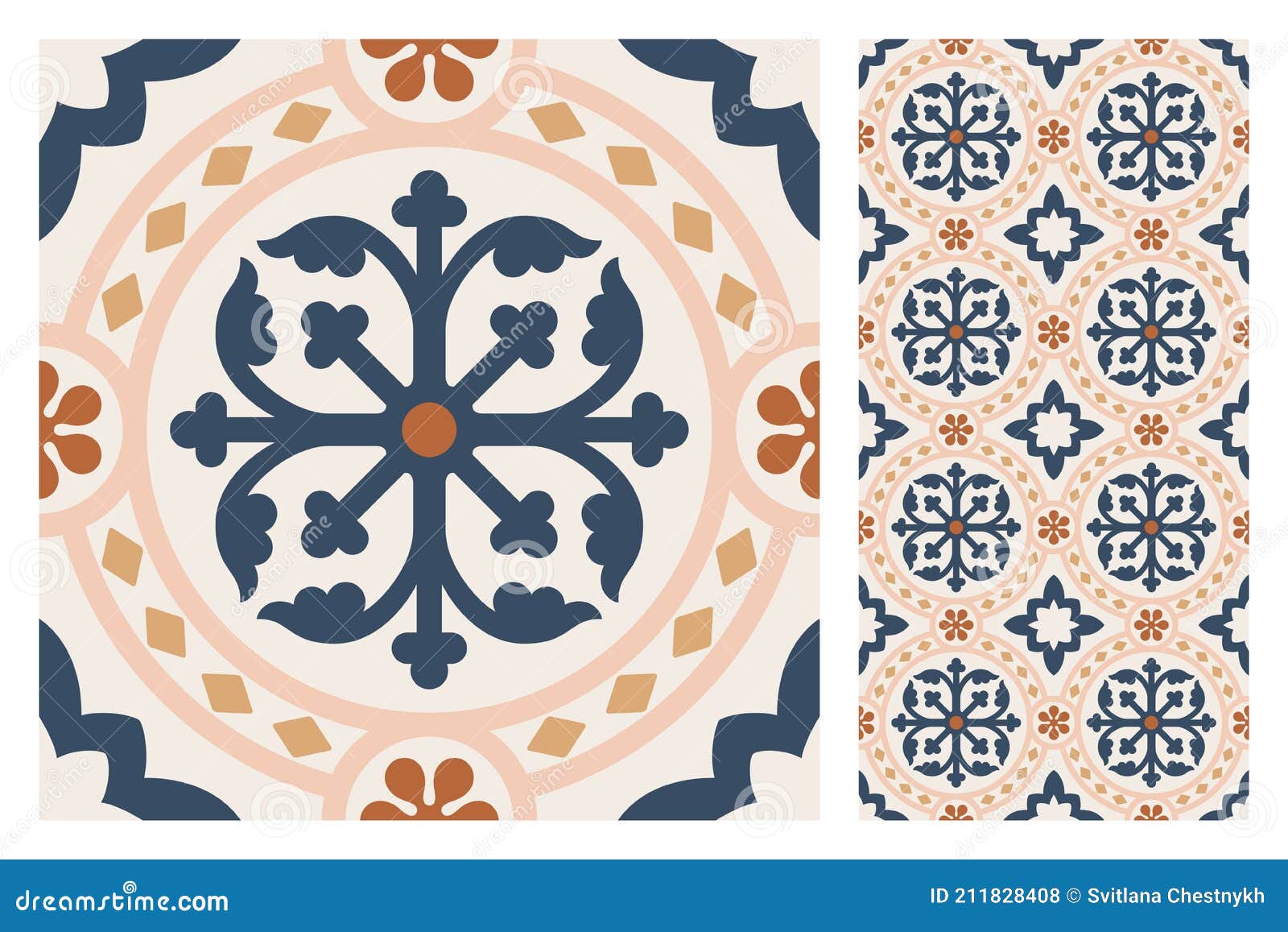 Portuguese Floor Ceramic Tiles Azulejo Design, Mediterranean Pattern ...