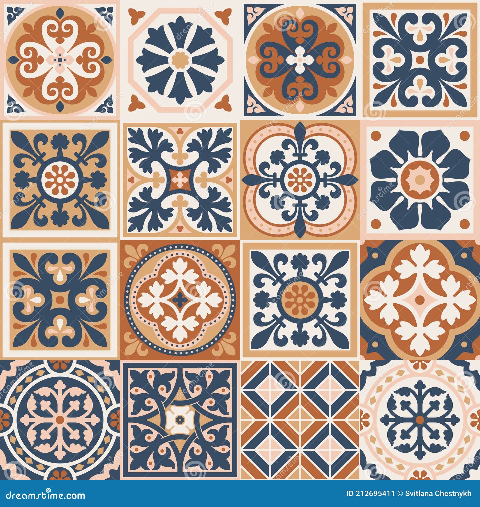 Portuguese Floor Ceramic Tiles Azulejo Design, Mediterranean Pattern ...