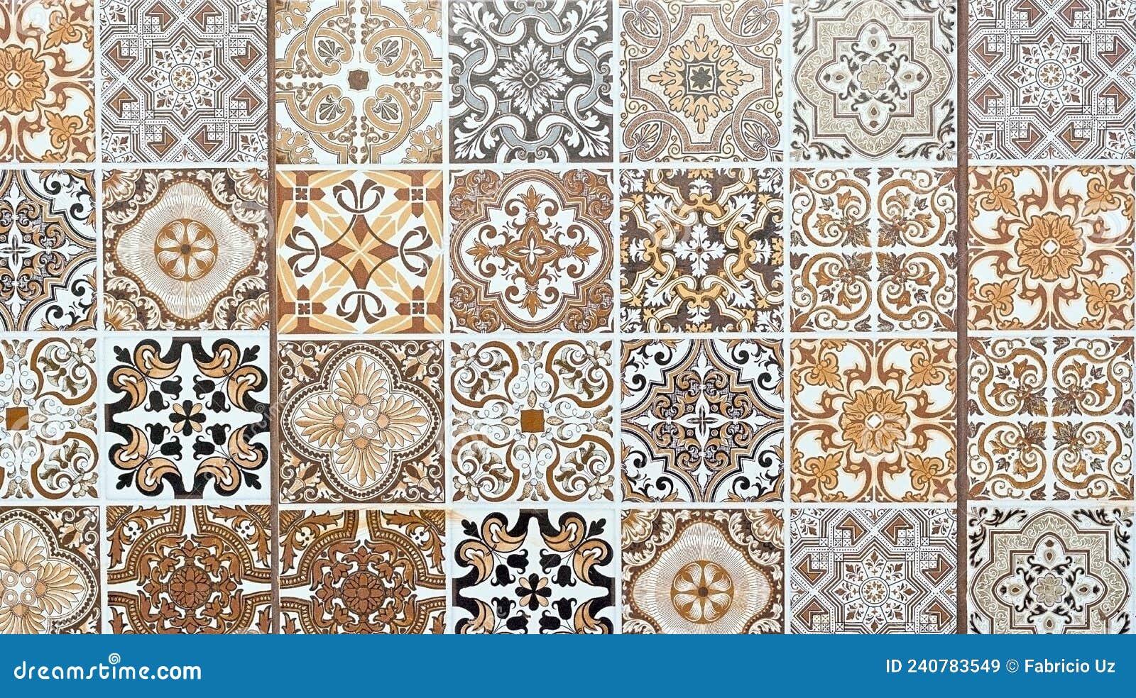 Portuguese Ornamented Tiles Texture Background Stock Image - Image of ...