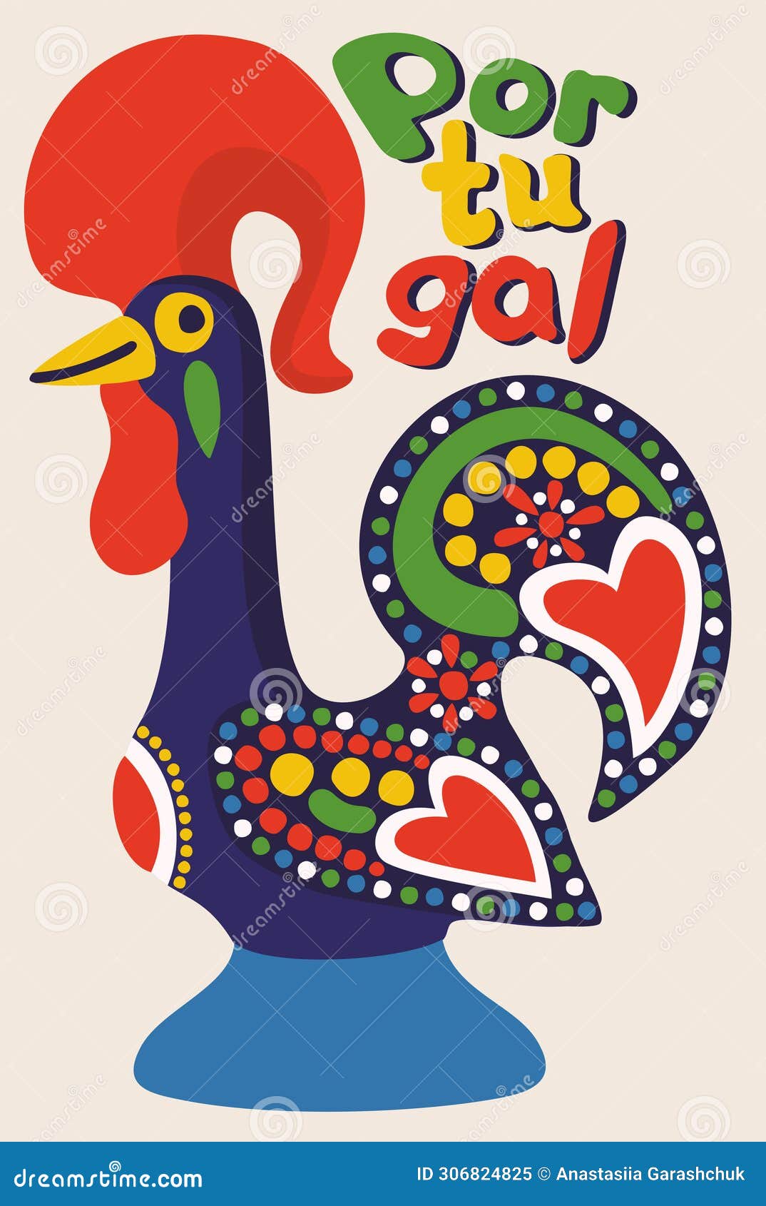 Portuguese Rooster of Barcelos. Vector Isolated Illustration Stock ...