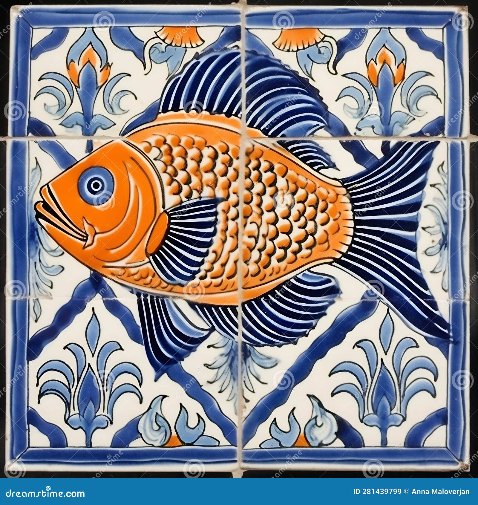 Portuguese Sardine Fish On Typical Traditional Tile Stock Photography ...